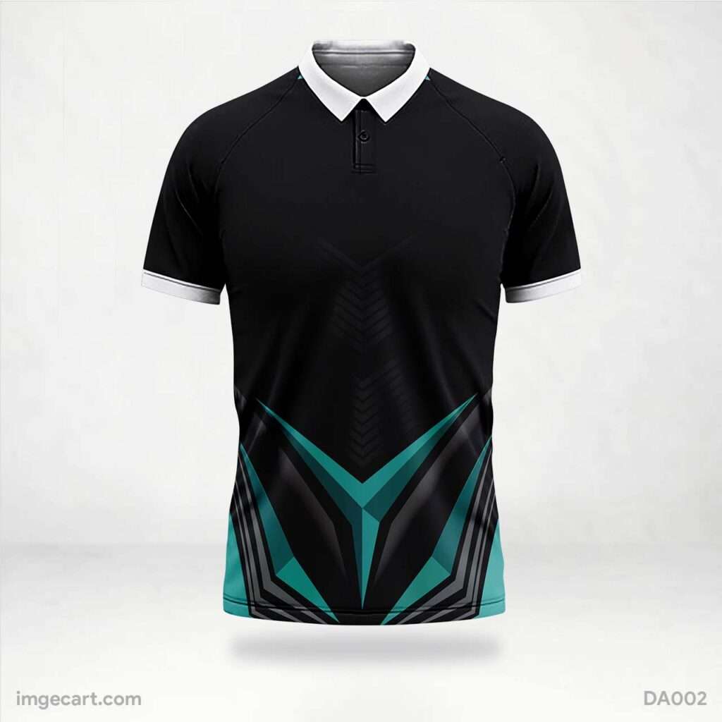 Cricket Jersey Design Black with Pine Green - imgecart
