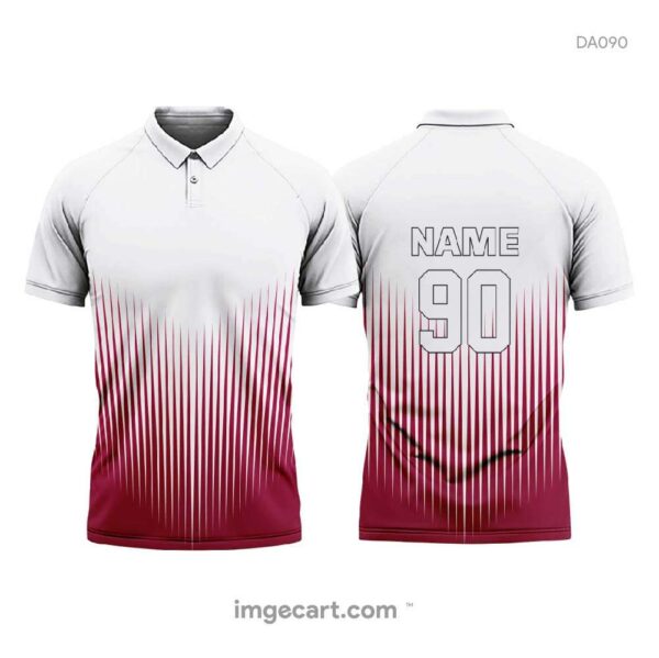 Cricket Jersey Design white with Pink Line Effect - imgecart