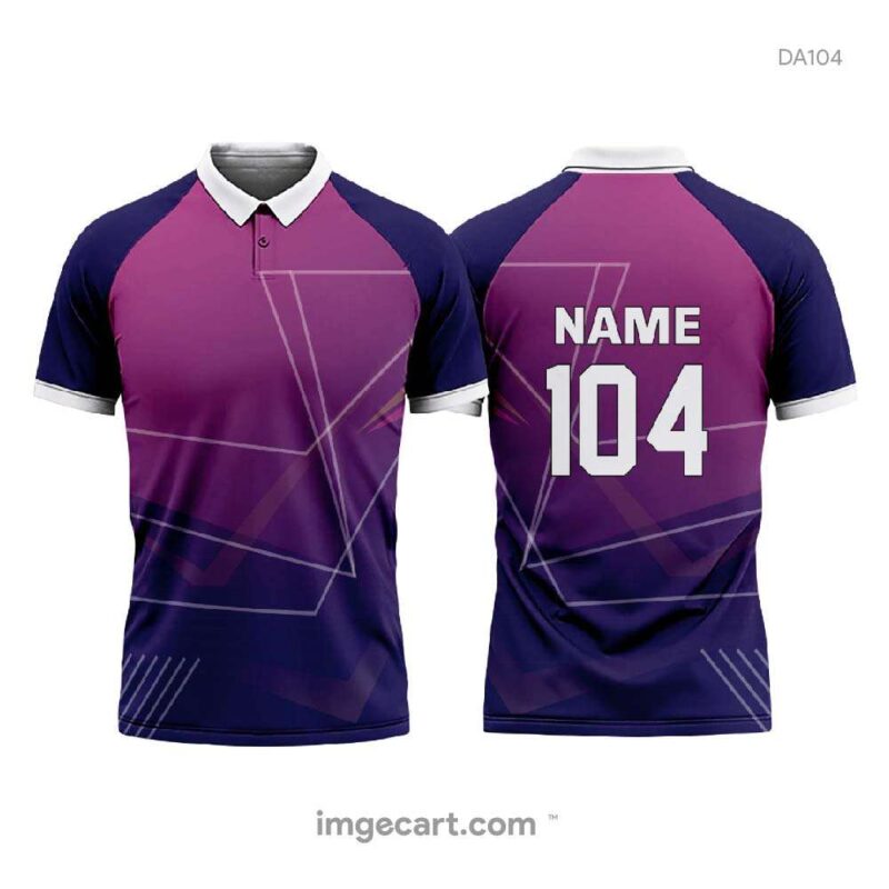 Cricket jersey black with purple and blue - imgecart