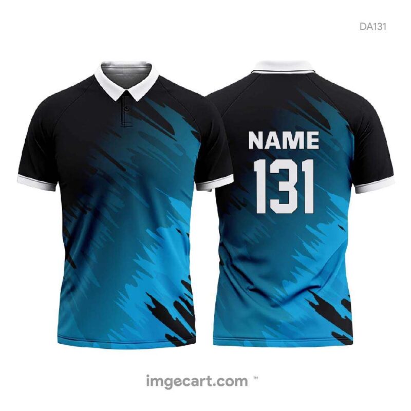 Cricket Jersey Black with blue gradient - imgecart