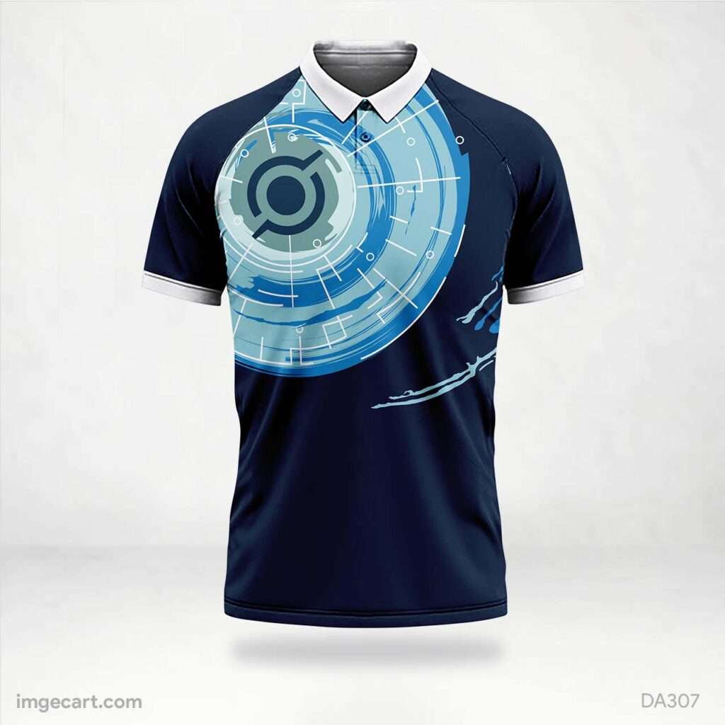 E-sports Jersey Design Navy blue with white and blue pattern - imgecart