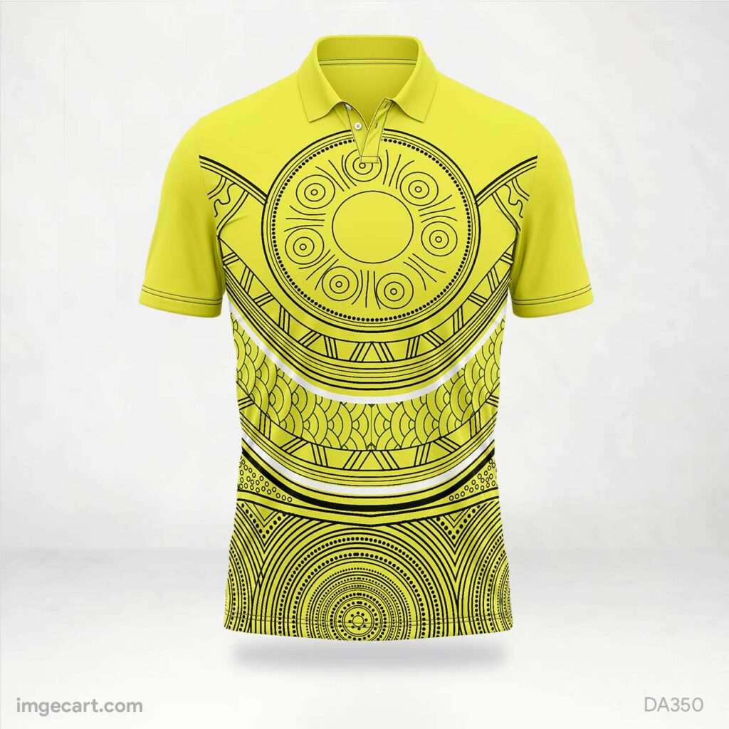 Cricket jersey yellow with mandala art - imgecart