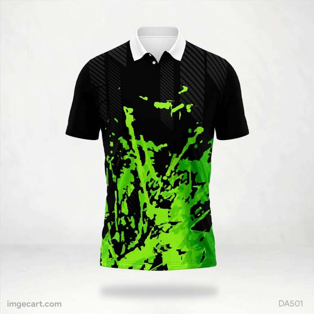 Black and Green Splash Jersey Design - imgecart