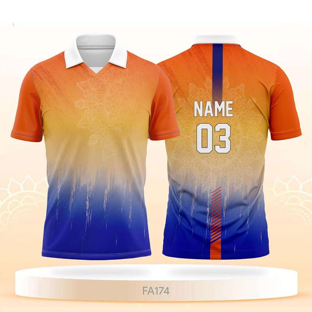 Dark Blue and Orange Sublimation Festival Jersey Design - imgecart