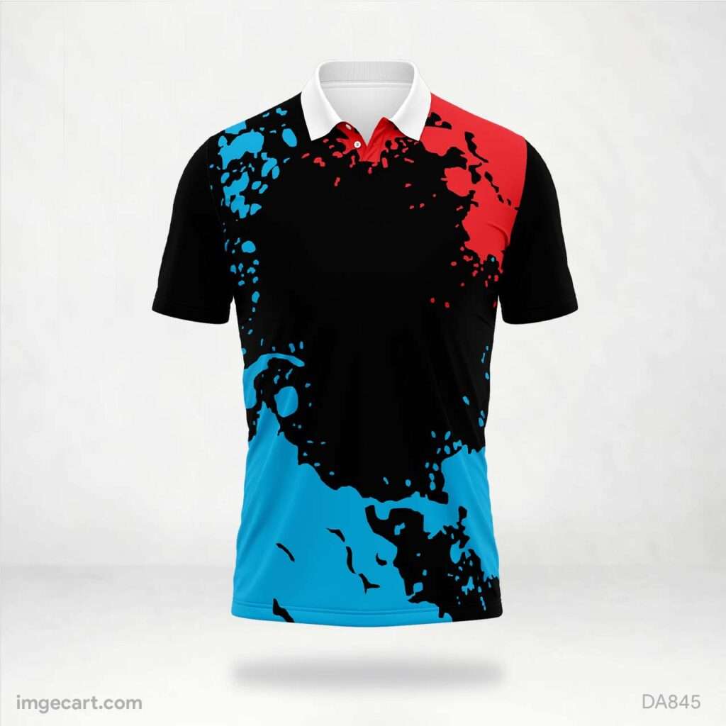 Red and Blue Splash Jersey Design - imgecart