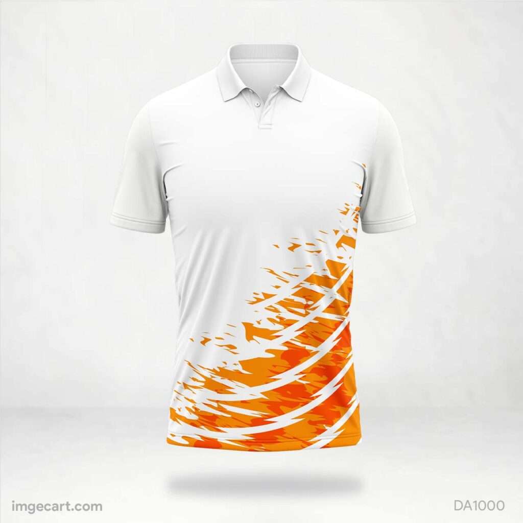 White and Orange Sublimation Jersey Design - imgecart