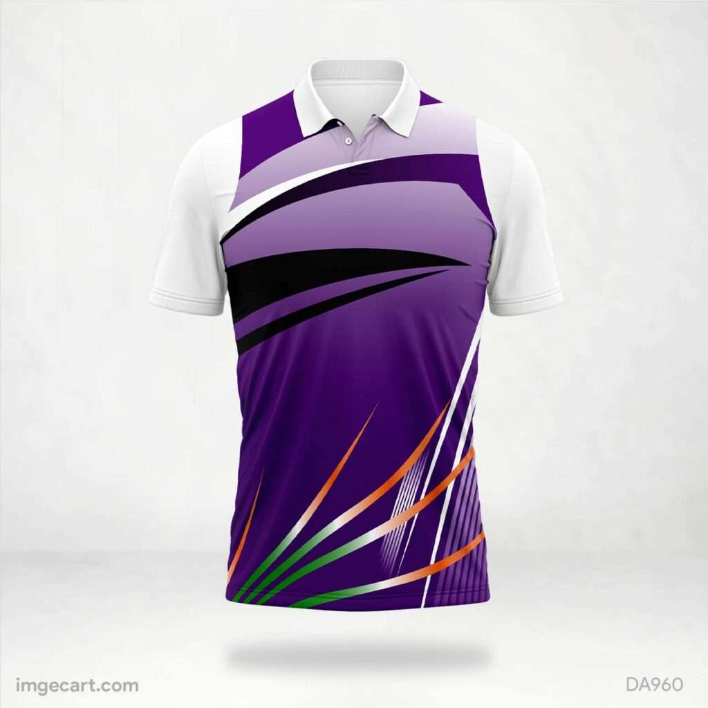 Purple and White Sublimation Cricket Jersey Design - imgecart