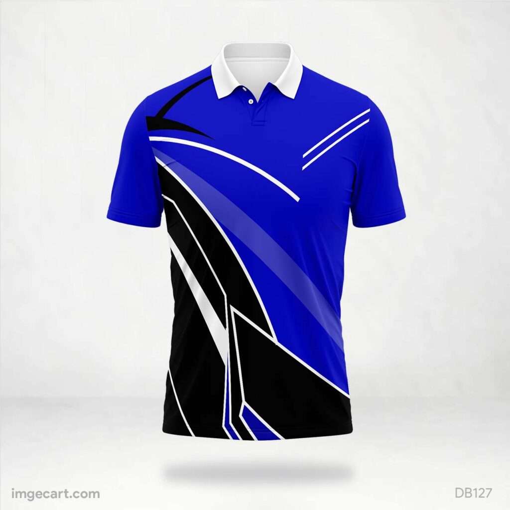 Blue and Black Flow Line Jersey Design - imgecart