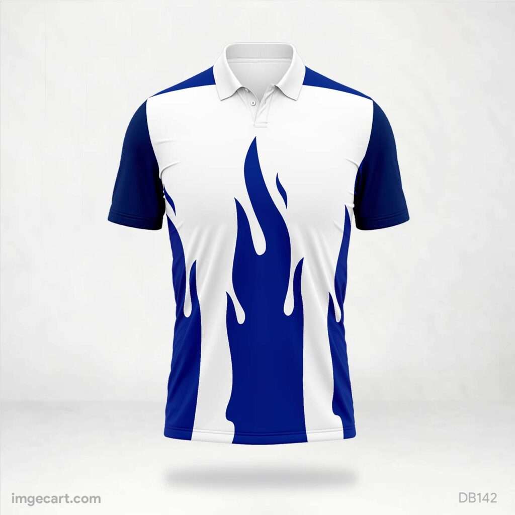 White and Blue Flame Jersey Design. - imgecart