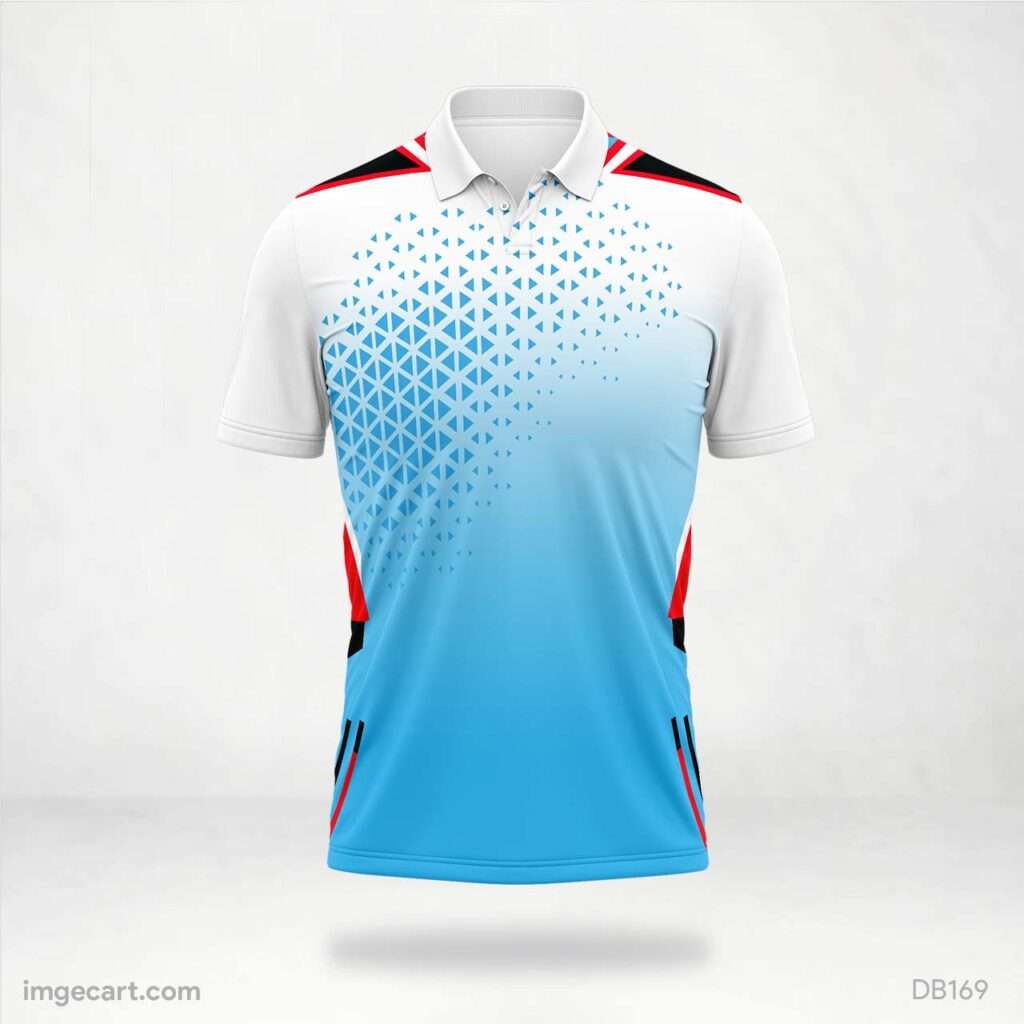 White to Blue Triangle Fade Jersey Design. - imgecart