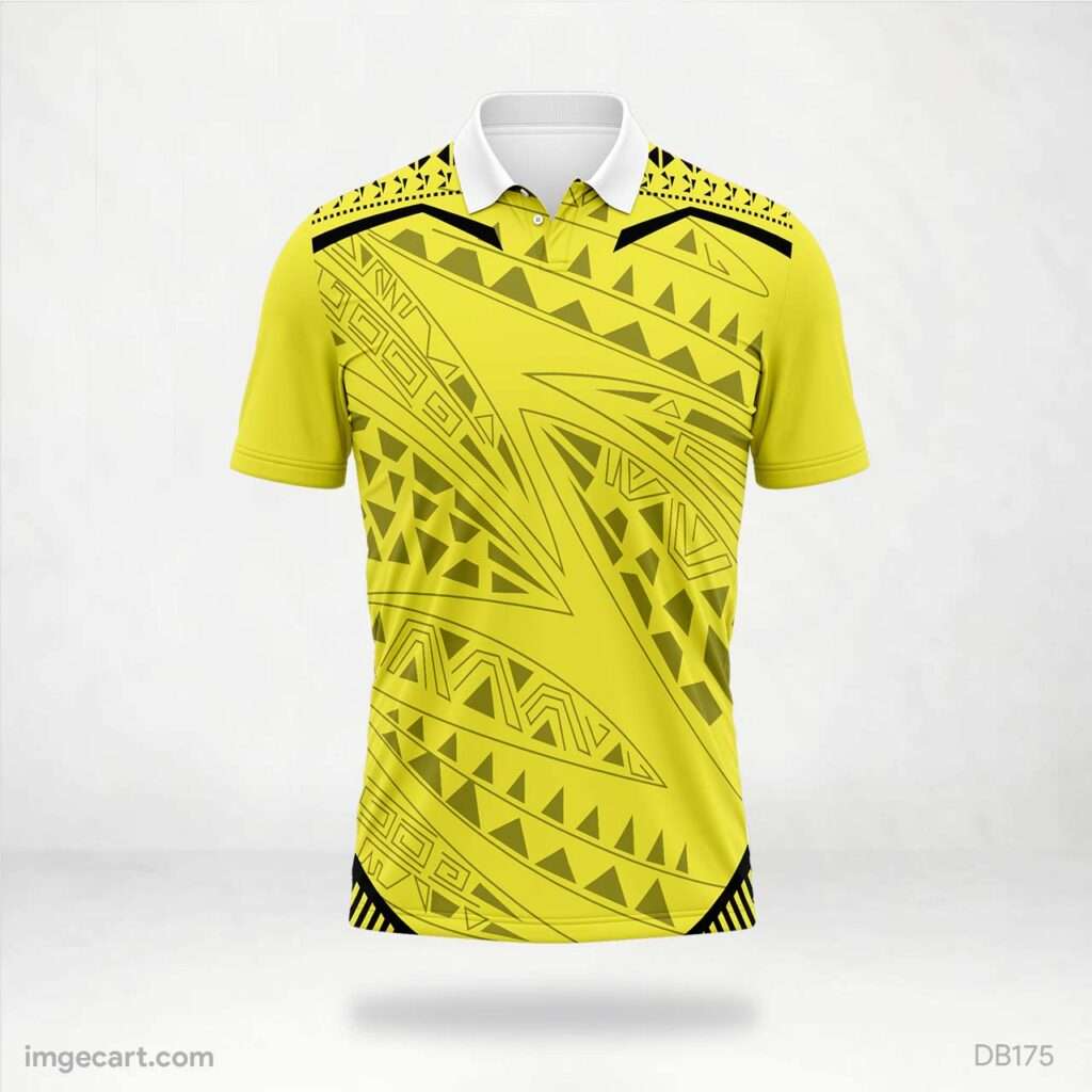 Yellow and Black Tribal Pattern Jersey Design. - imgecart
