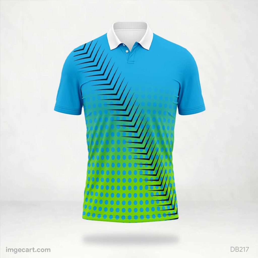 Blue and Green Arrow Pattern Jersey Design - imgecart