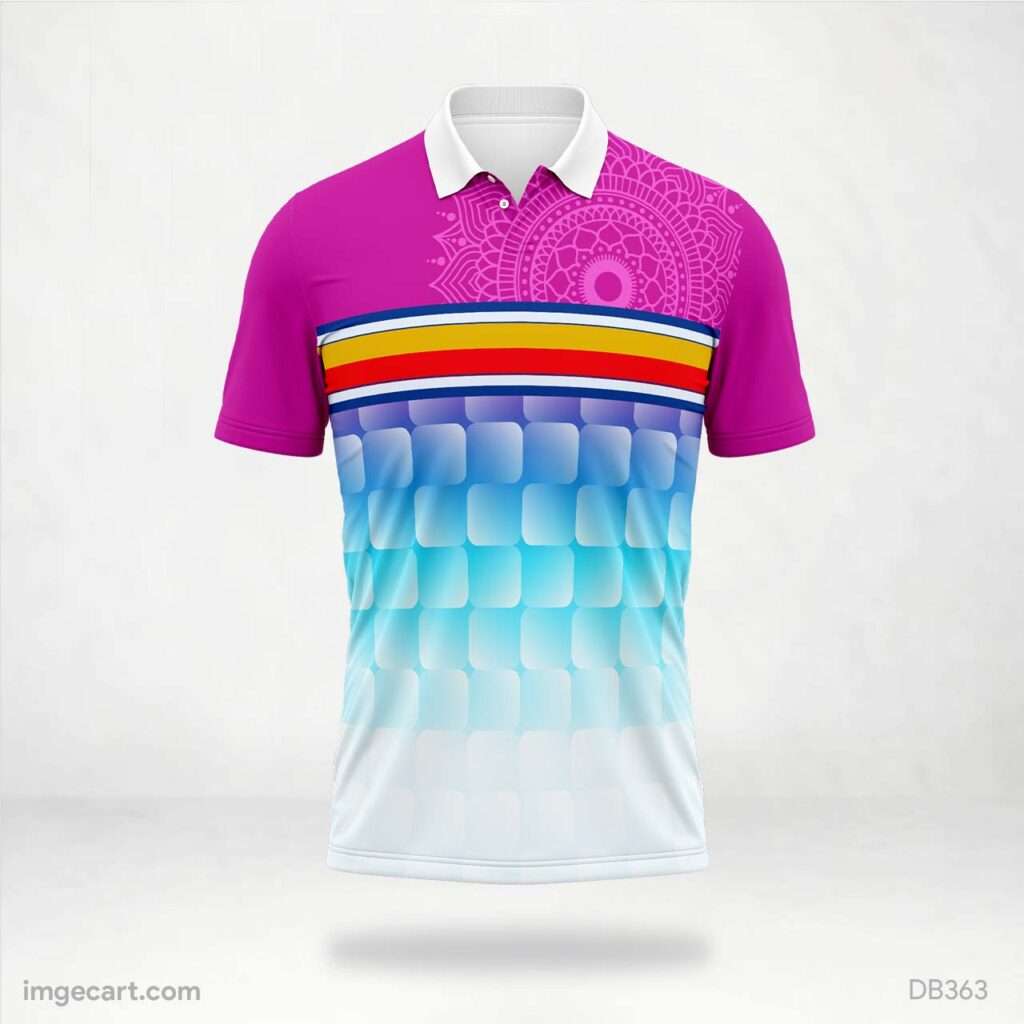 Pink and Blue Pattern Jersey Design - imgecart