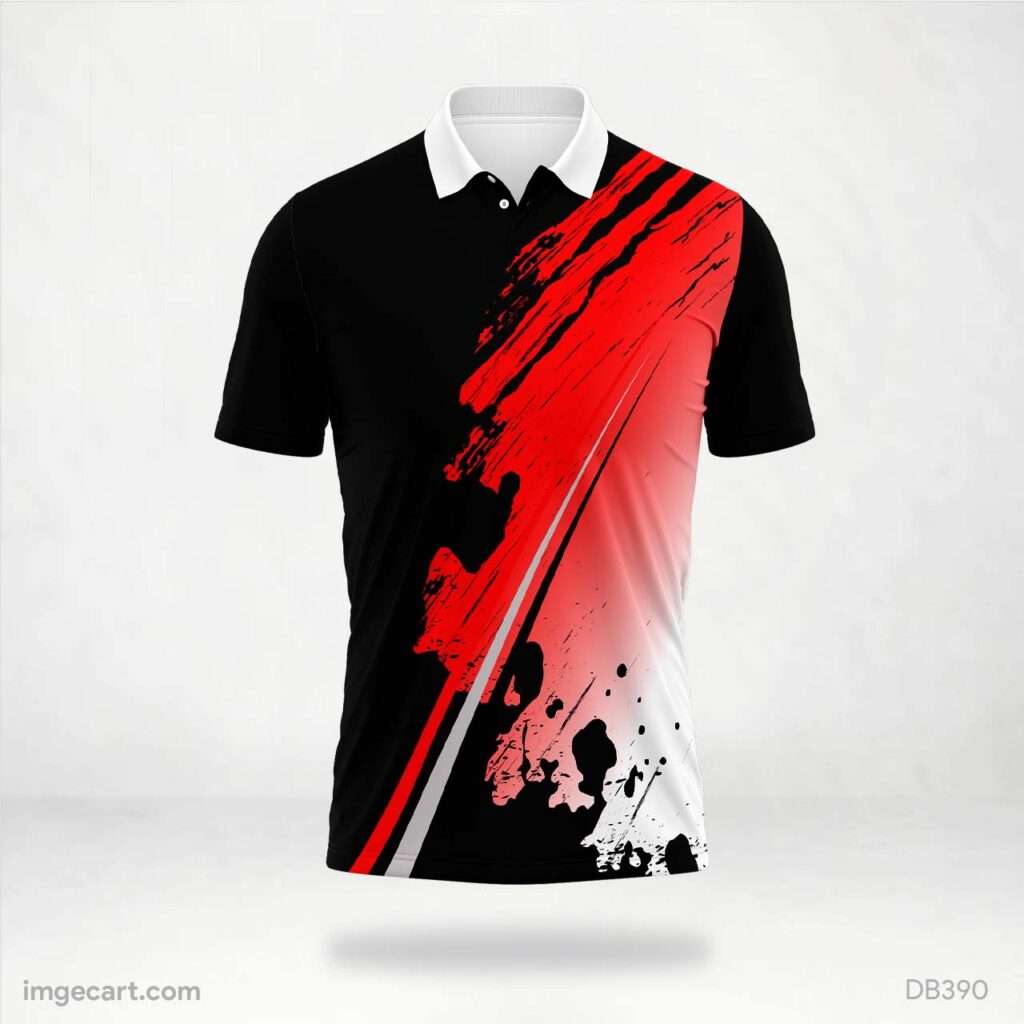 Red and Black Splash Jersey Design - imgecart