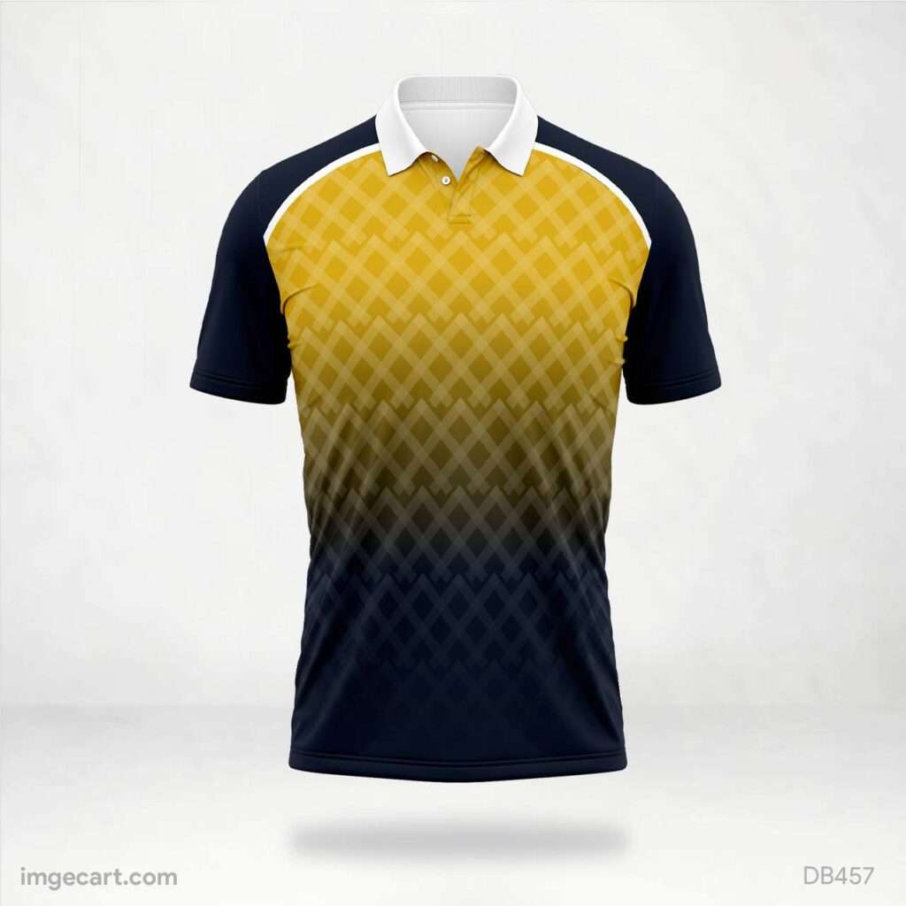 Navy Blue and Yellow Diamond Gradient Jersey design - imgecart
