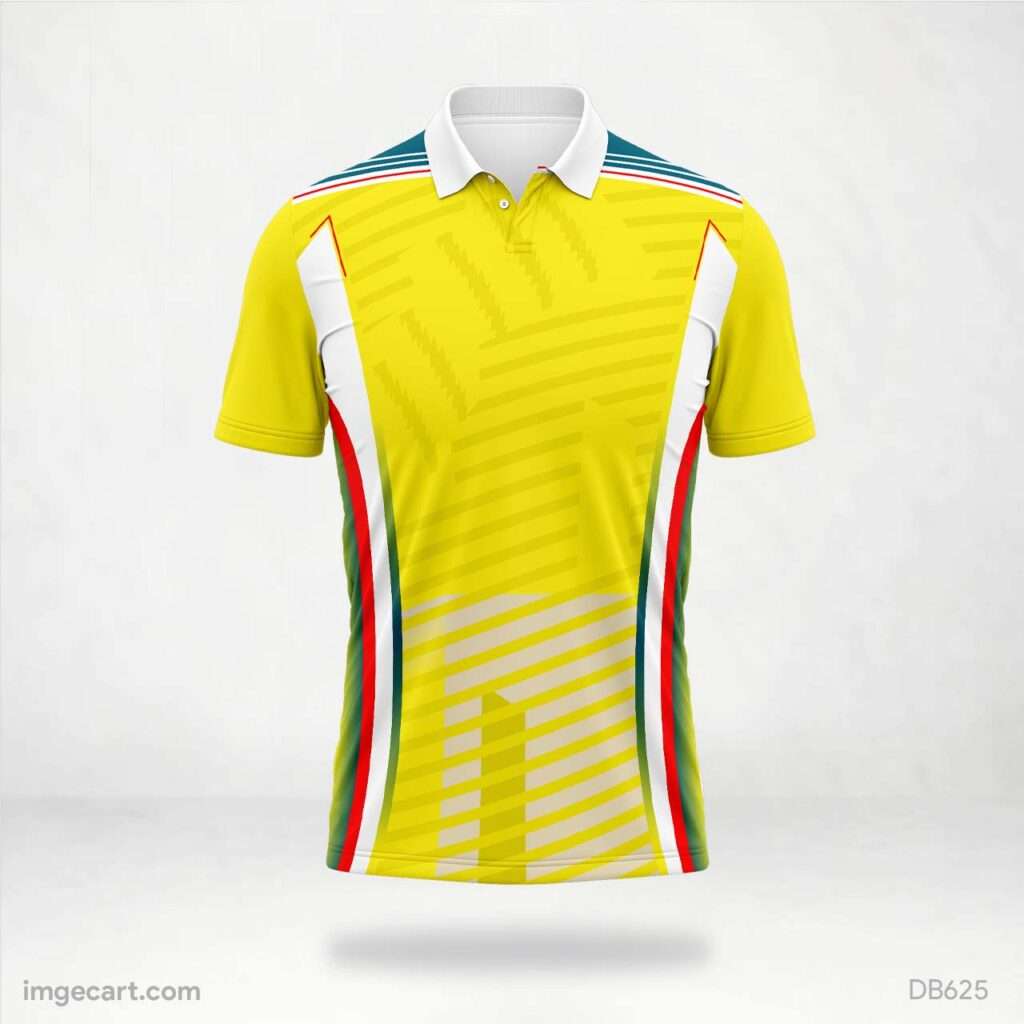 Vibrant Yellow Jersey with Geometric Side Panels design. - imgecart