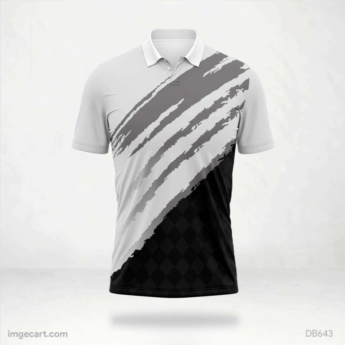 Monochromatic Brush Stroke Fade Cricket Jersey design. - imgecart