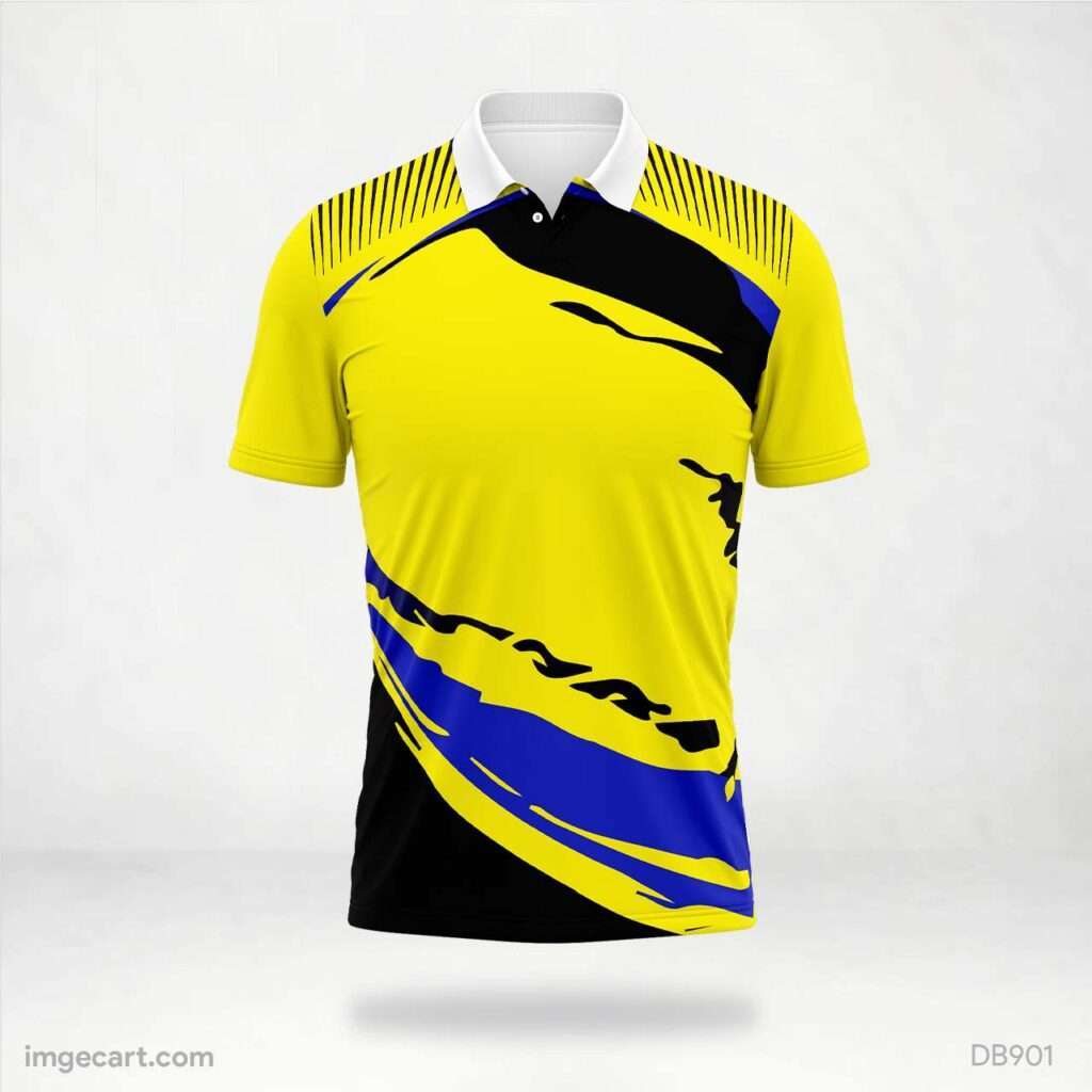 Yellow and Blue Swirl Jersey design - imgecart