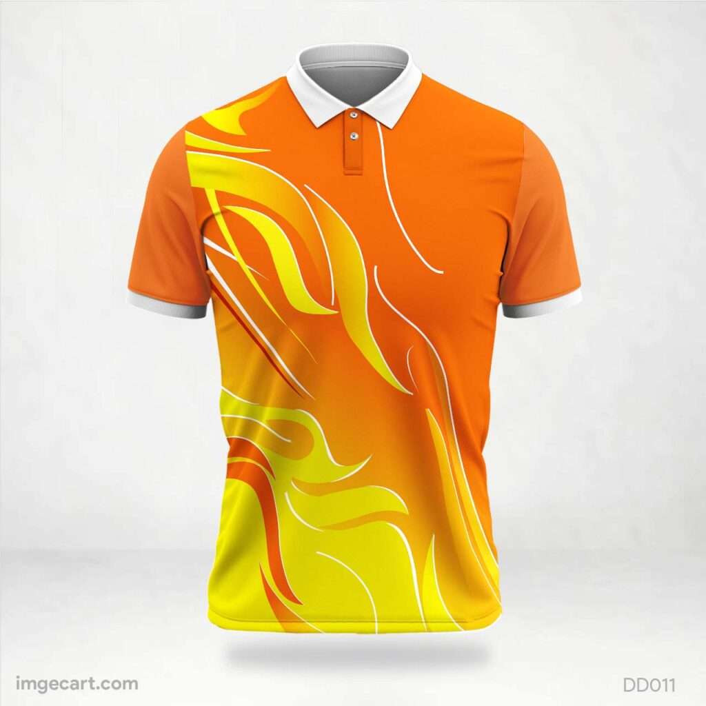 Orange and Yellow Fire Jersey Design - imgecart
