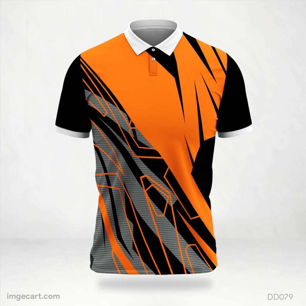 Orange and Black Abstract Jersey Design - imgecart