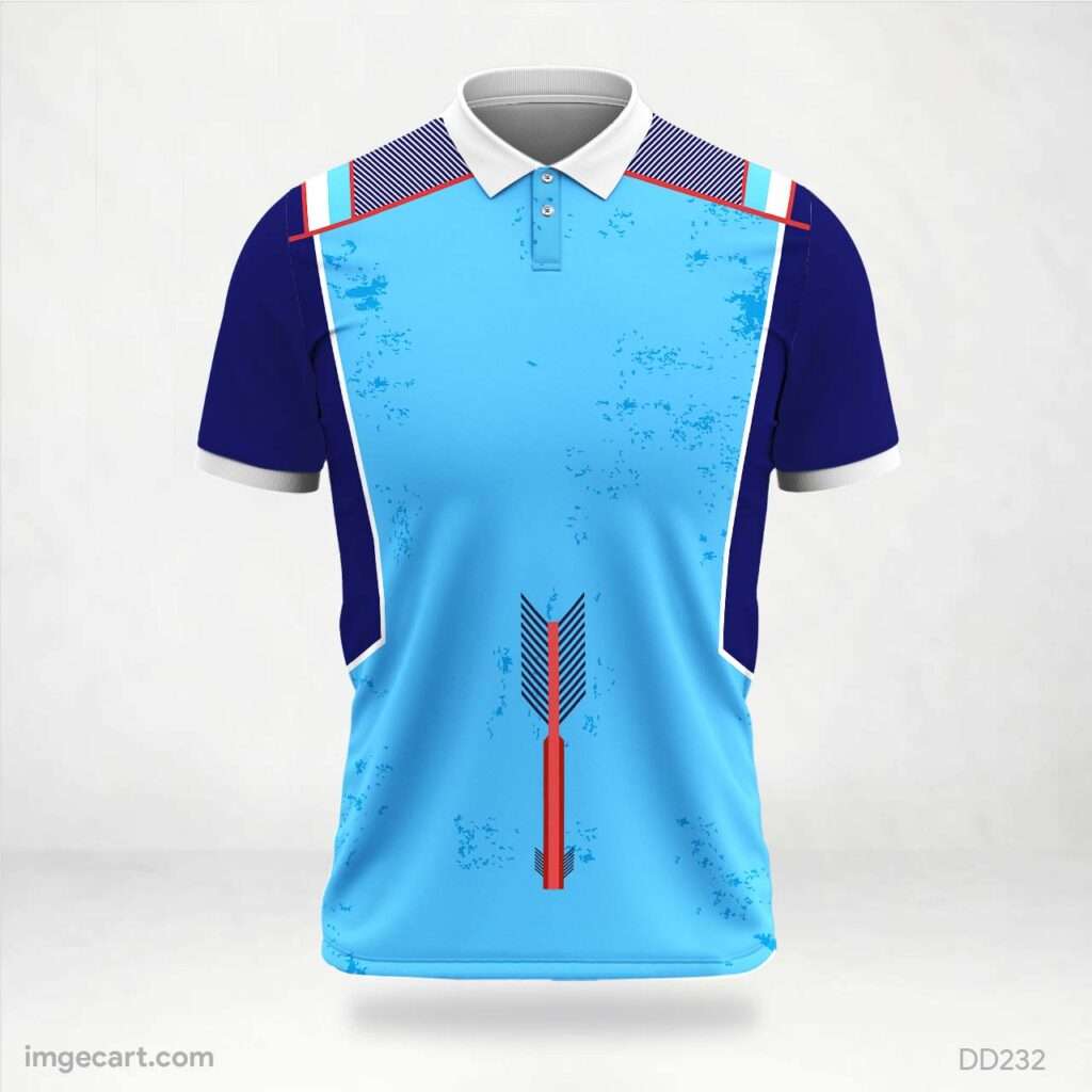 Sky Blue Arrow Accent Jersey Design - imgecart
