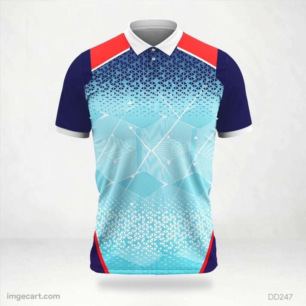 Blue Geometric Fade Jersey Design - imgecart