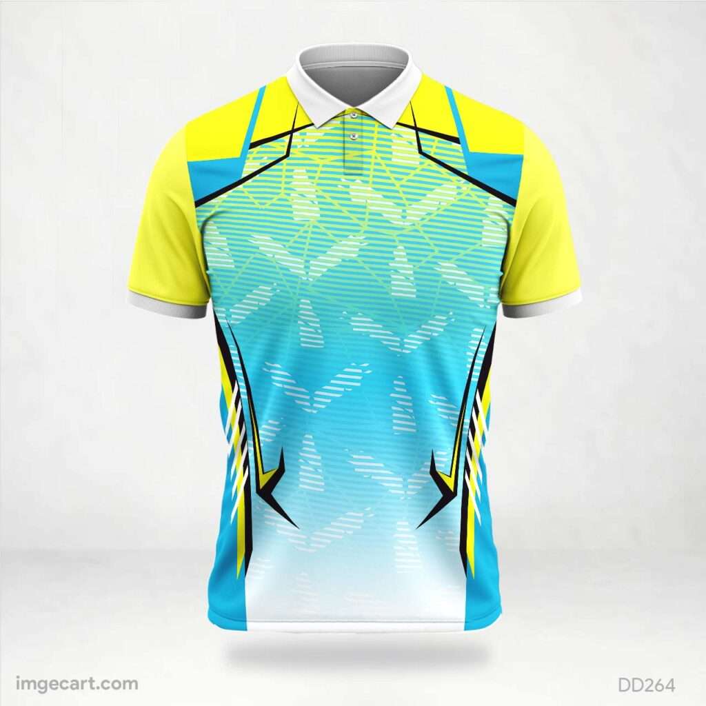 Yellow and Blue Abstract Jersey Design - imgecart