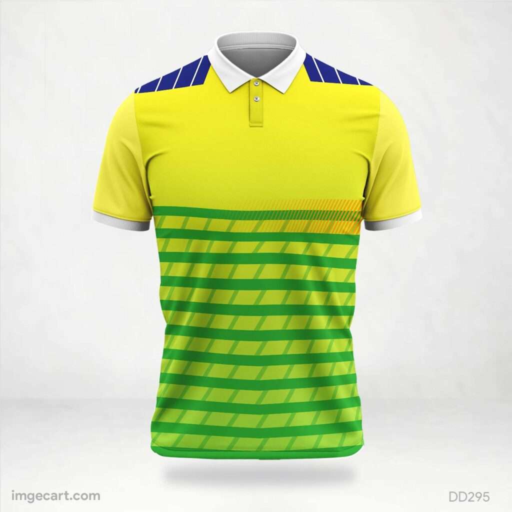 Yellow and Green Stripe Jersey Design - imgecart