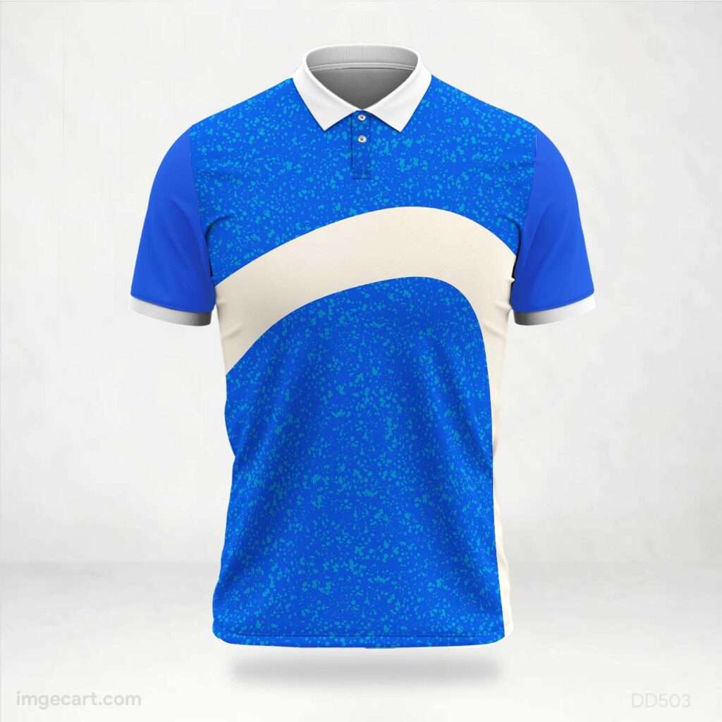 Blue and White Wave Jersey Design - imgecart