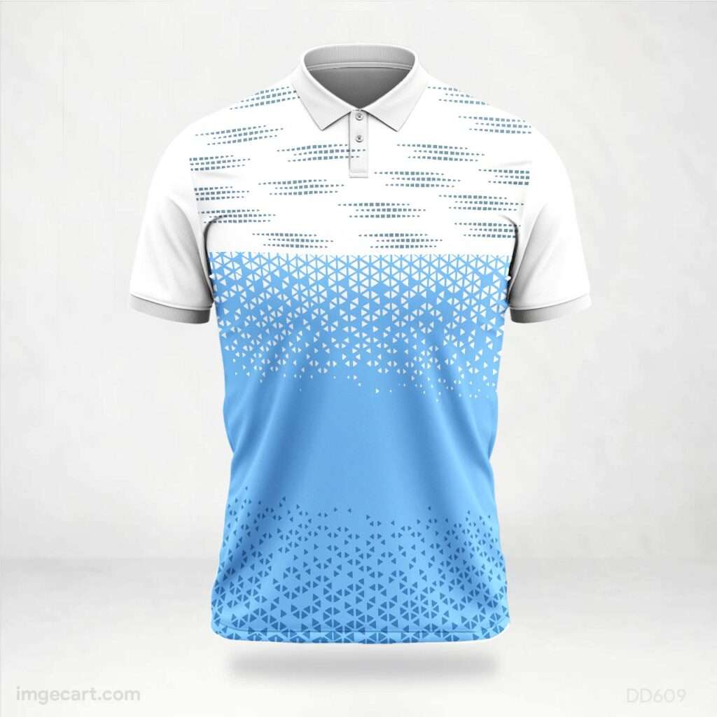 Sky Blue and White Triangle Jersey Design - imgecart