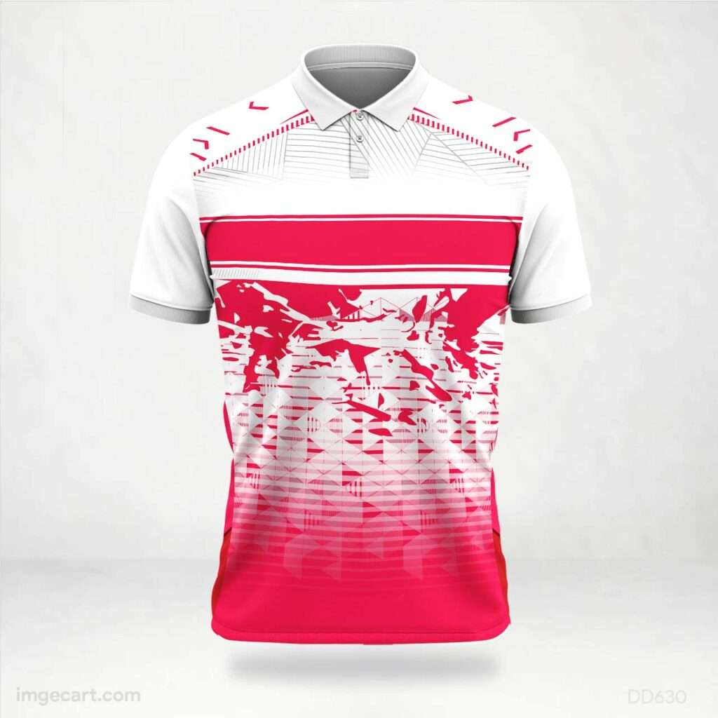 Red and White Abstract Jersey design - imgecart