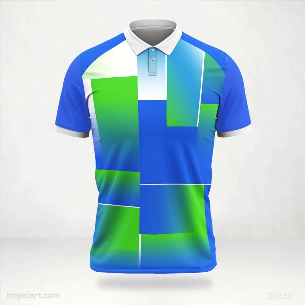 Blue and Green Blocks Jersey design - imgecart