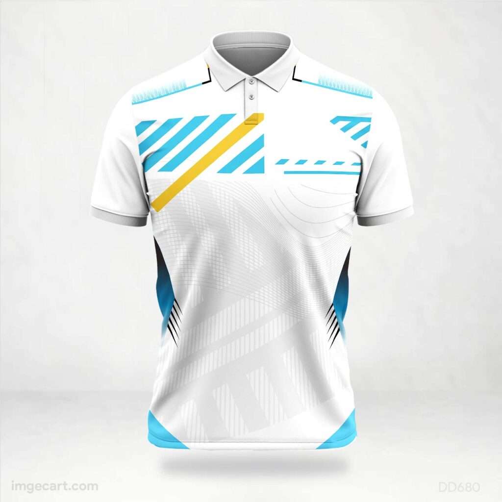 White and Blue Modern Jersey design - imgecart