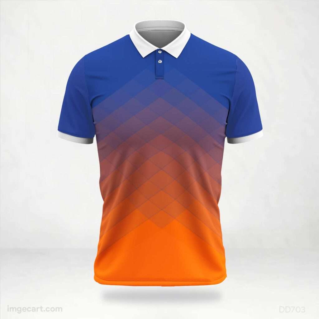 Blue and Orange Gradient Jersey design - imgecart
