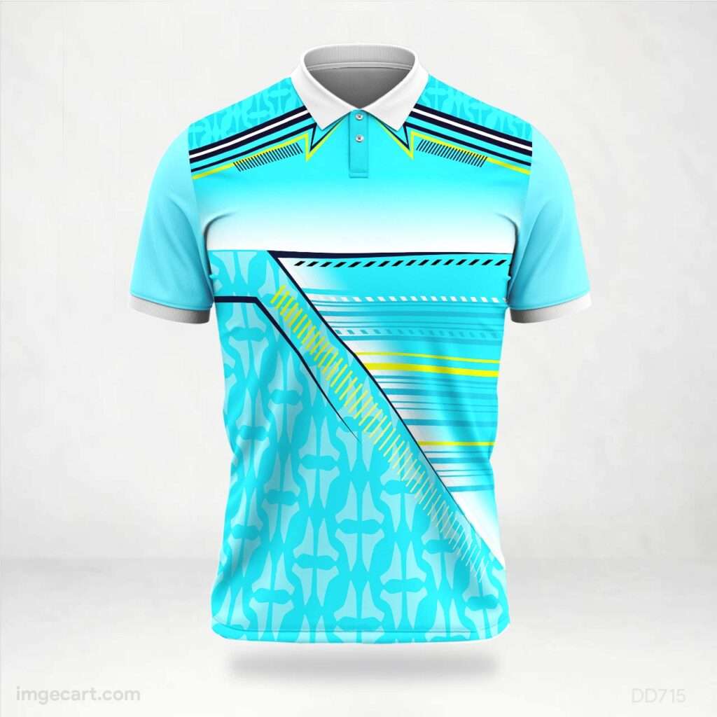 Light Blue and Yellow Lines Jersey design - imgecart