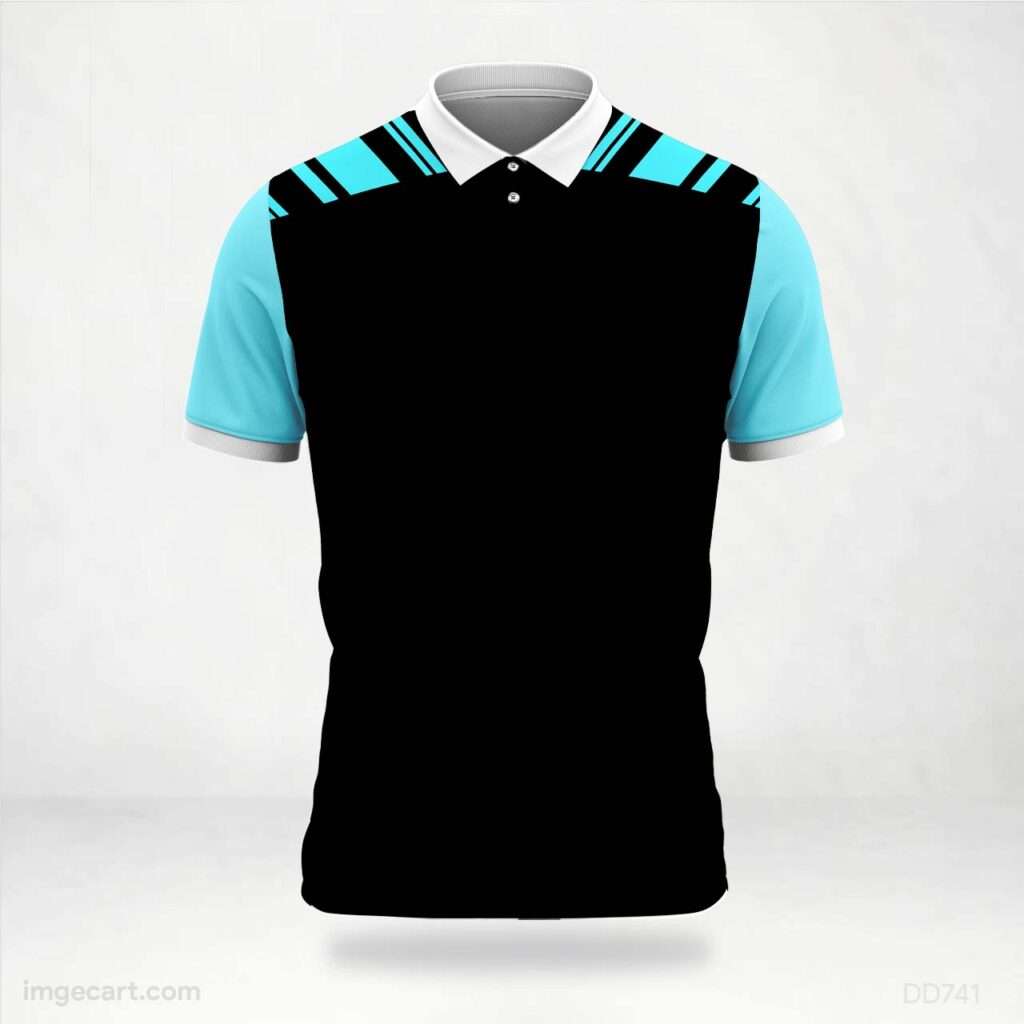 Black and Cyan Stripes Jersey Design - imgecart