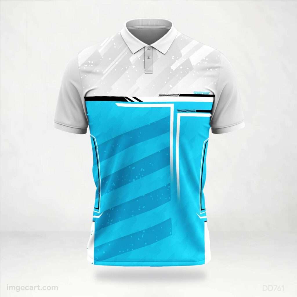 Light Blue and Grey Modern Jersey Design - imgecart