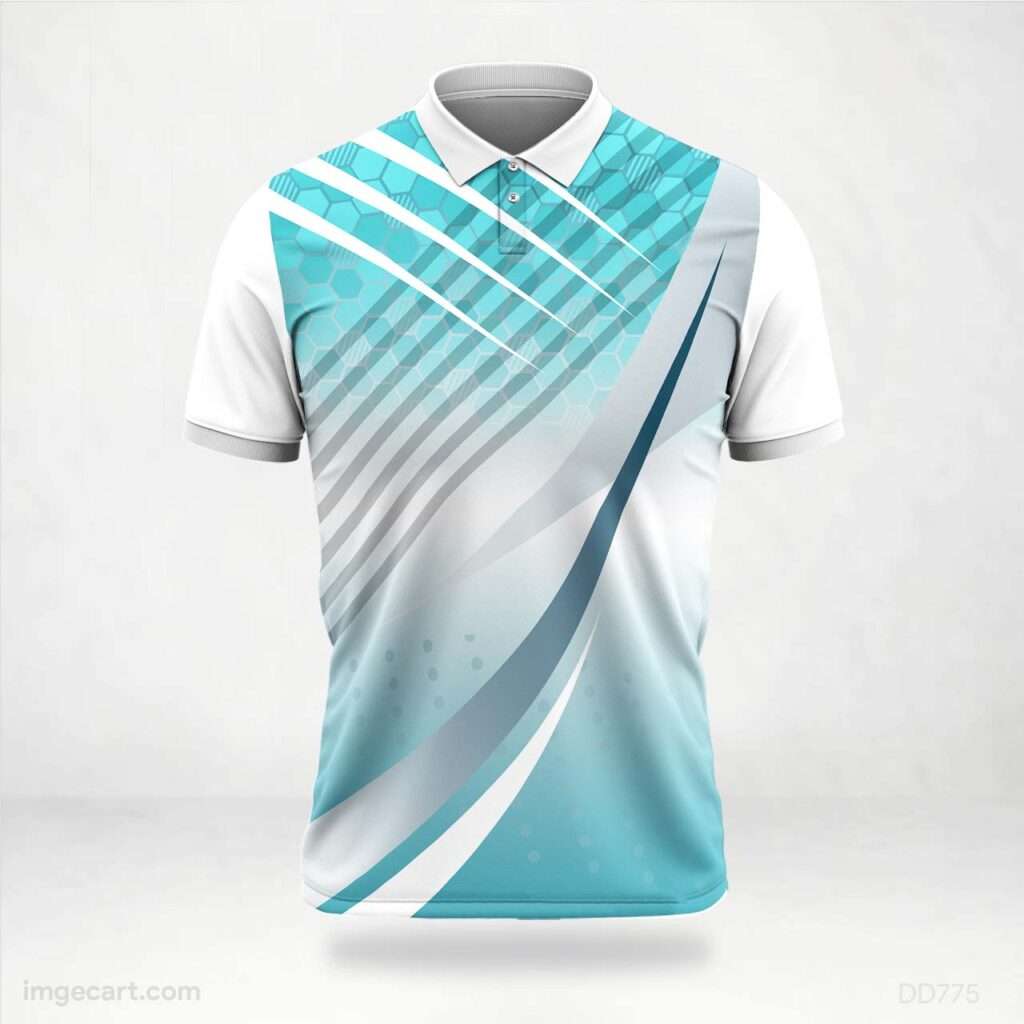 Cyan and Grey Modern Jersey Design - imgecart