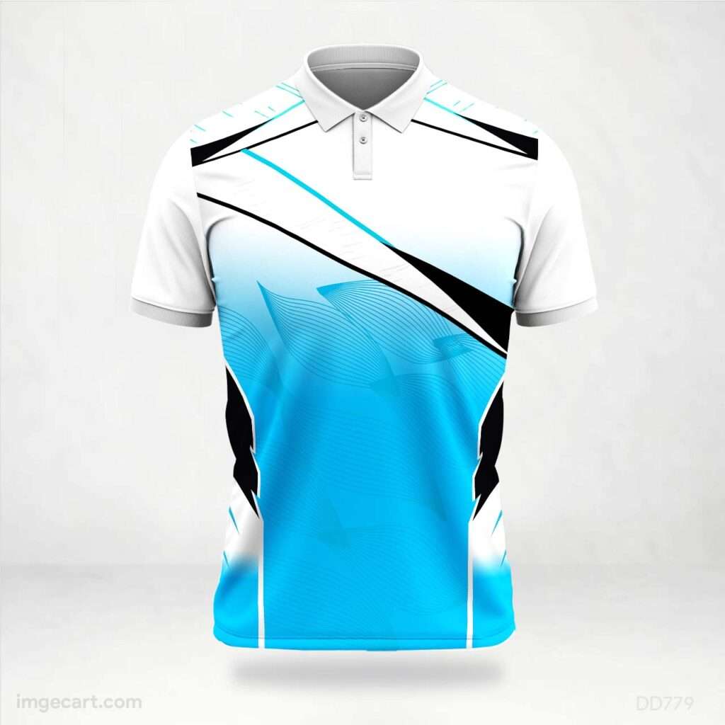 White, Blue, and Black Modern Jersey Design - imgecart