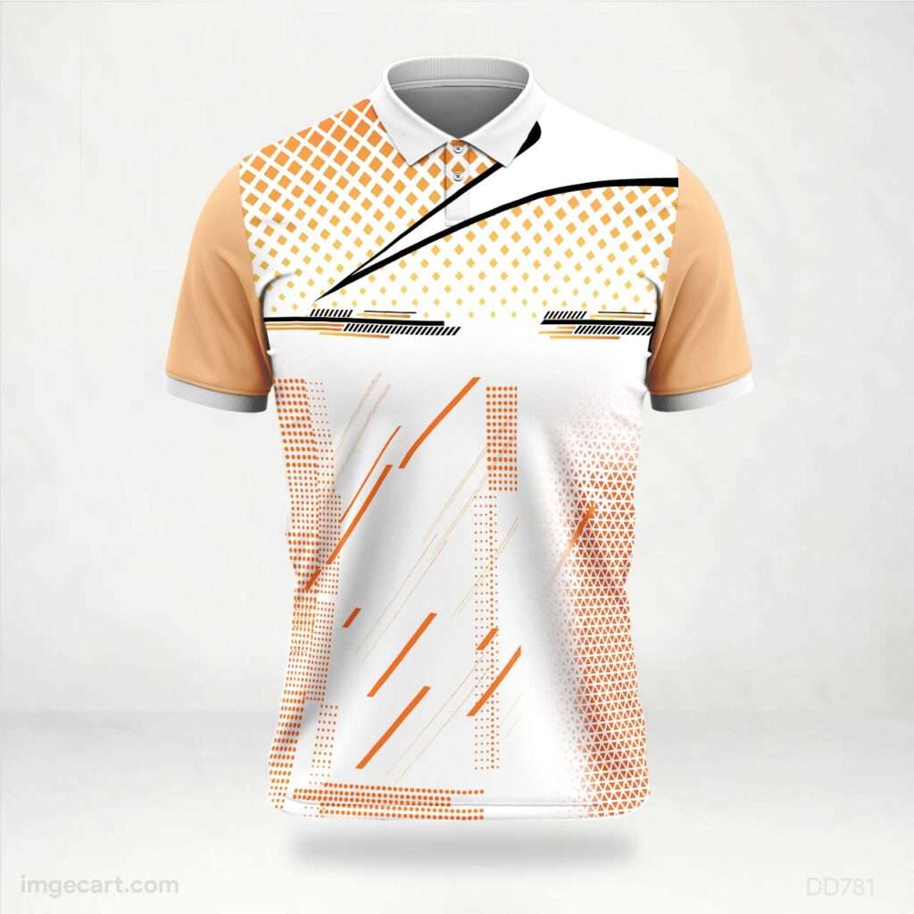 Orange and White Modern Jersey Design - imgecart