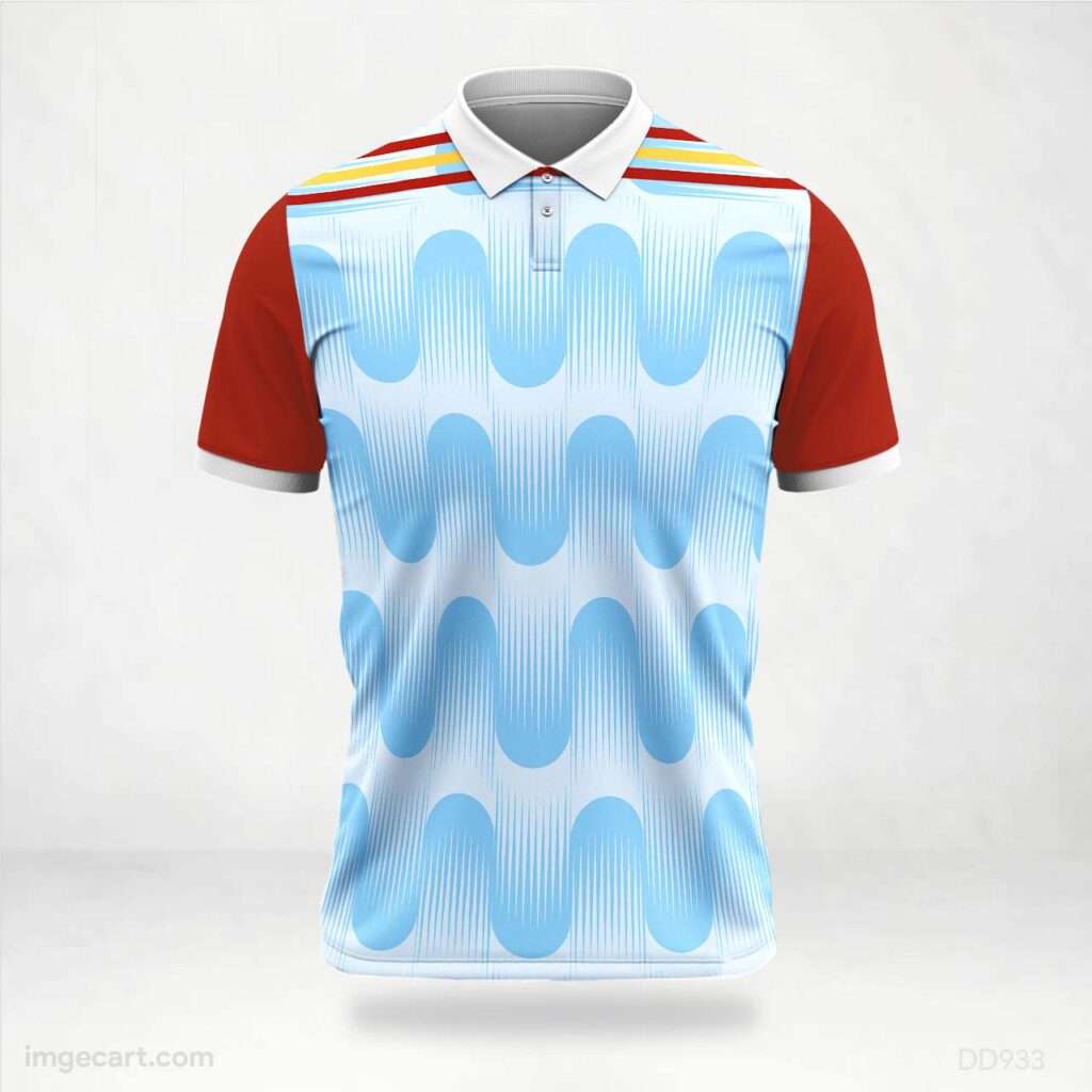 Red Blue Wave Jersey Design - imgecart